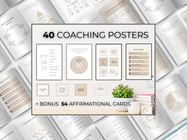 Coaching Self Care Canva Template Poster, Coaching Cheat Sheet ...