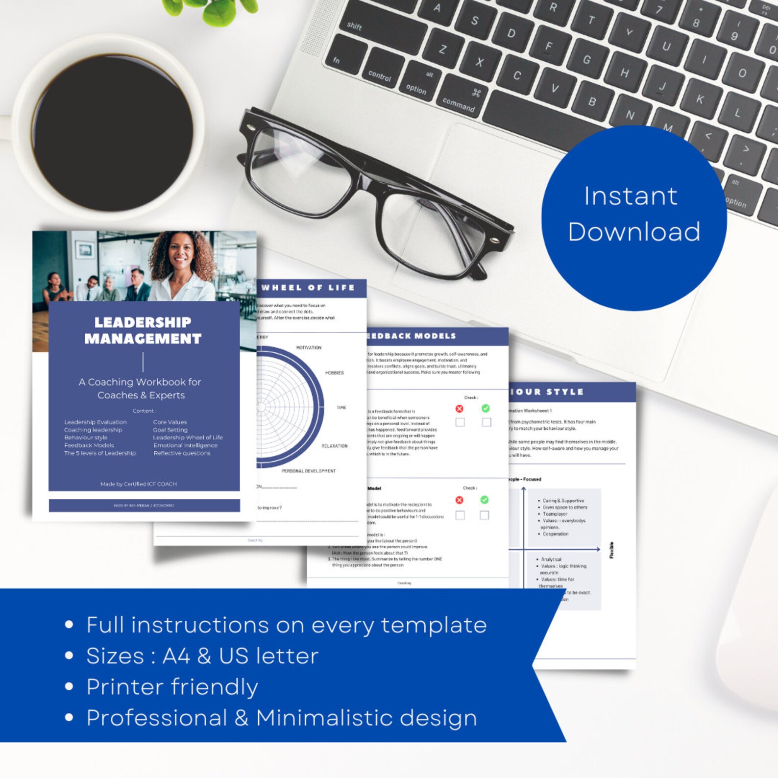 Leadership Coaching Worksheet I Business Coaching Template I Career ...