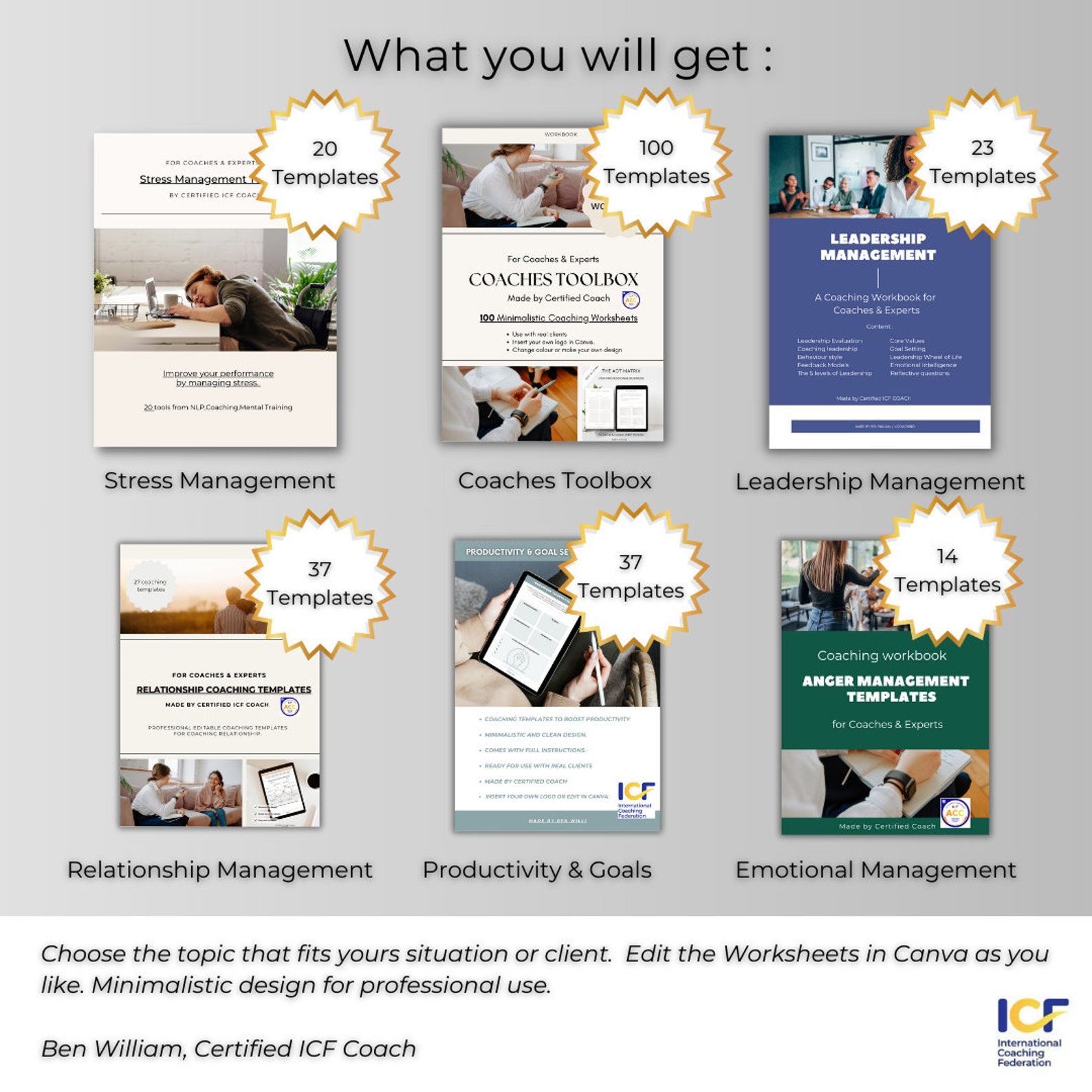 Pro Coaching 1000+ Coaching Bundle for Coaches, Canva Coaching ...