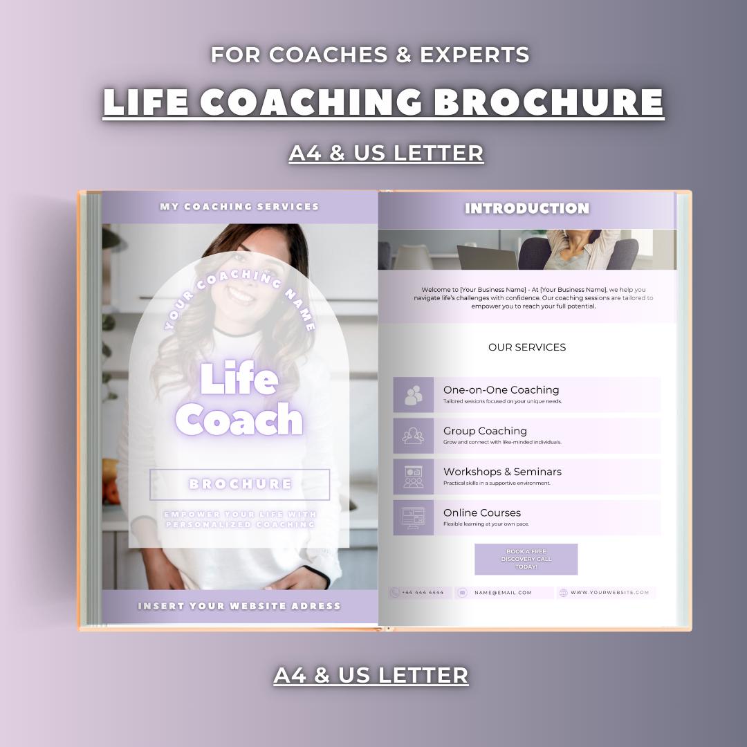 Life Coach Brochure Canva Template, Coaching Business Information Guide ...