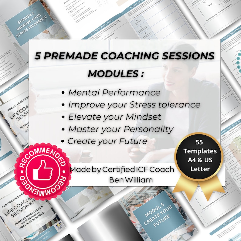 Coaching Session Template, Life Coaching Toolkit Course , Premade ...