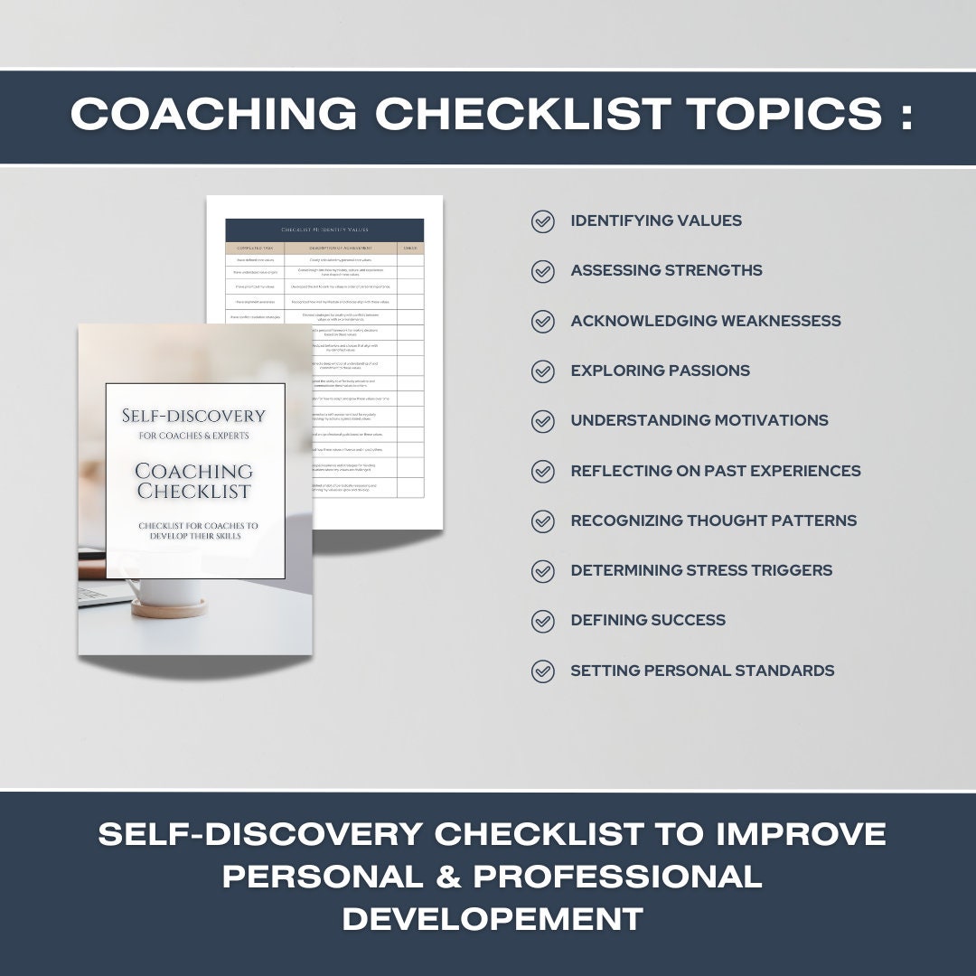 Coach Training Self-discovery Checklist, Coaching Skills Checklist ...