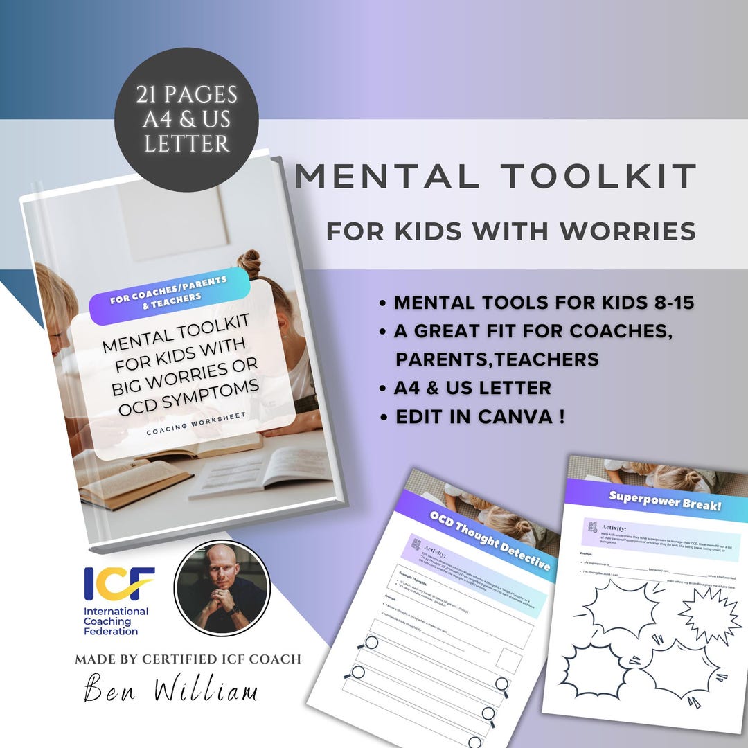 Mental Health Toolkit for Children Coaching Book to Help Kids With OCD ...