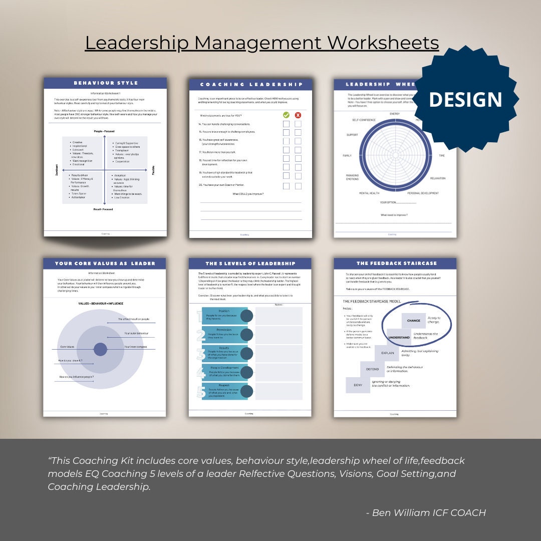 Leadership Coaching Template Kit, Coaching Leaders Worksheet ...