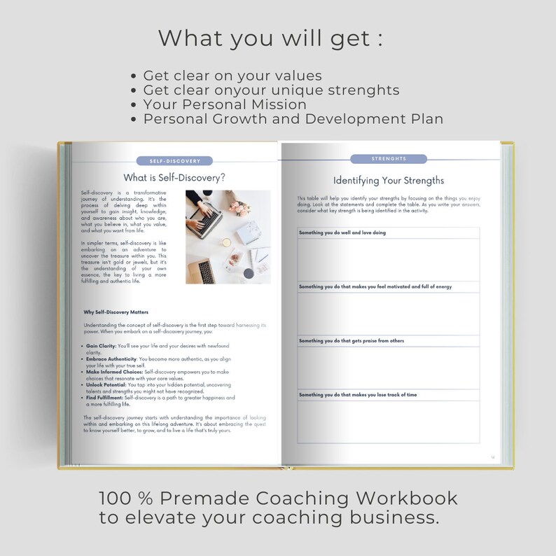 Self-discovery Canva Coaching Template, Core Values Workbook, Coaching Worksheet for Personal ...