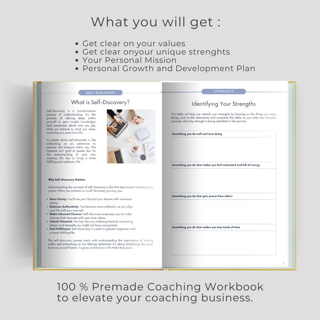 Self-discovery Canva Coaching Template, Core Values Workbook, Coaching ...