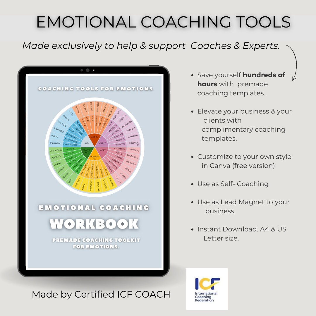 Feeling Wheel Canva Template, Premade Coaching Emotions Worksheet ...