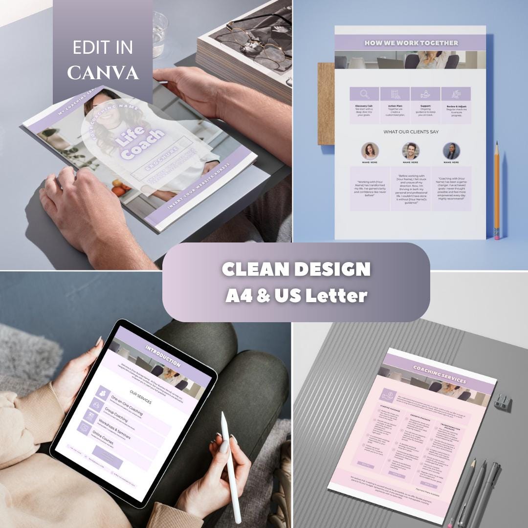 Life Coach Brochure Canva Template, Coaching Business Information Guide ...