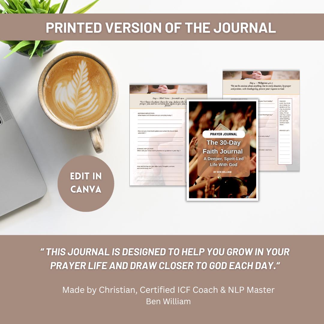 30-day Prayer Journal Printable PDF - Guided Christian Prayer Planner ...