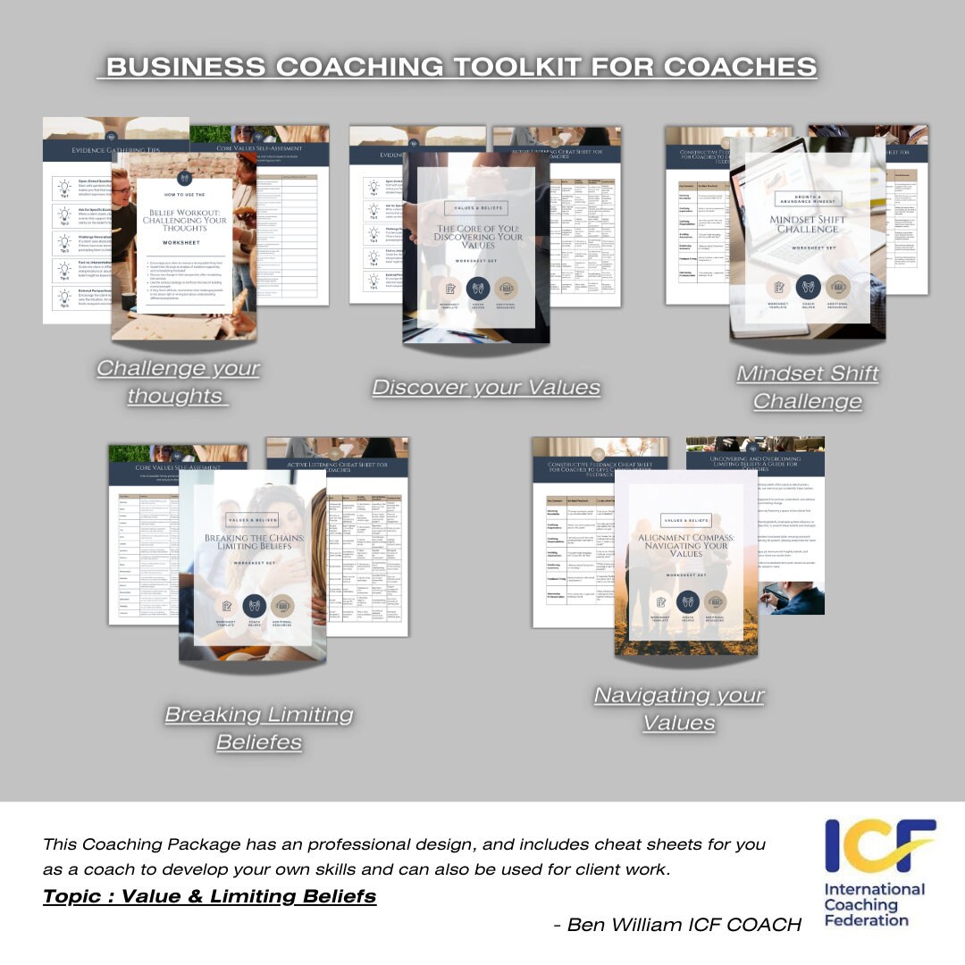 Coaching Canva Templates for Core Values & Limiting Beliefs, Coach ...