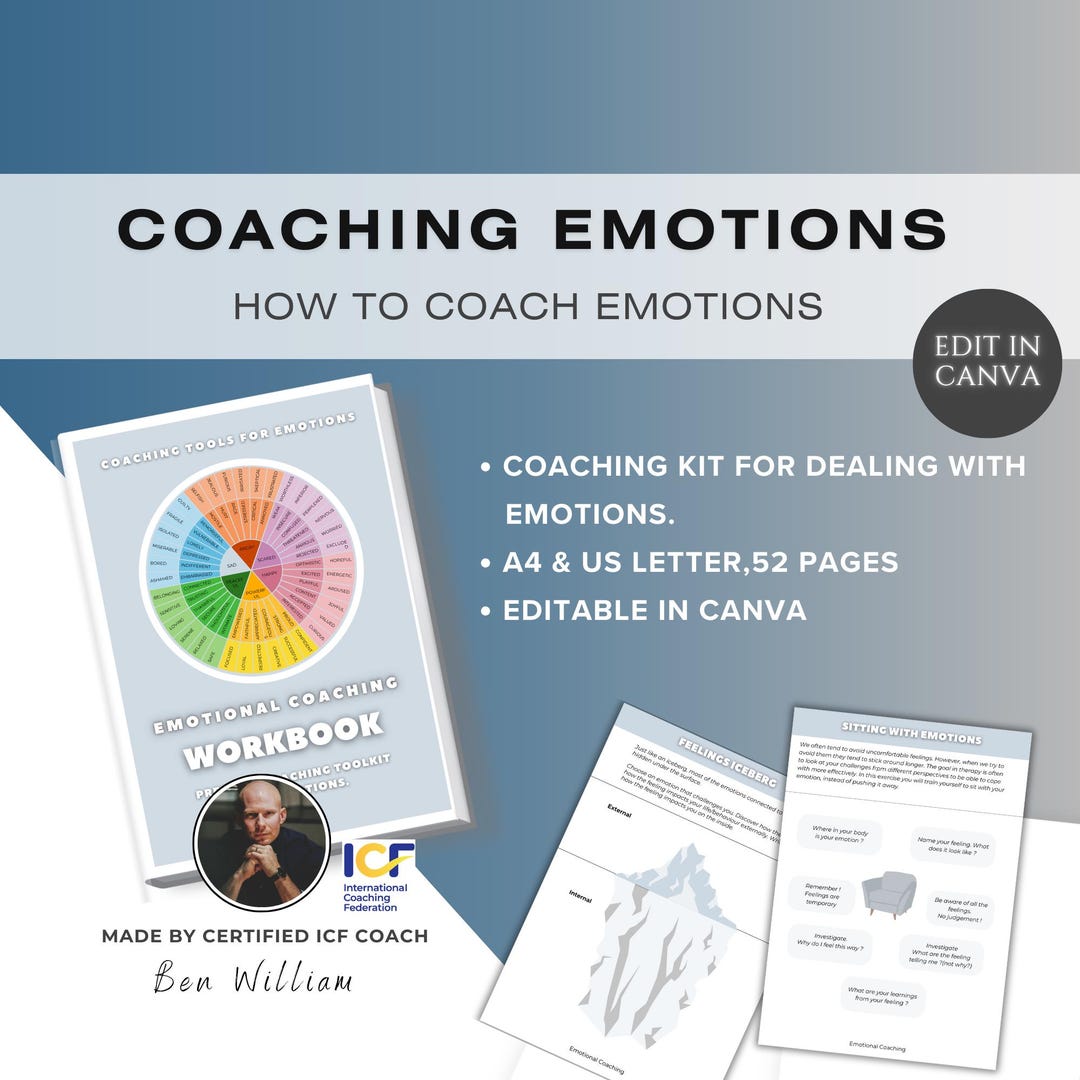 Feeling Wheel Canva Template, Premade Coaching Emotions Worksheet ...