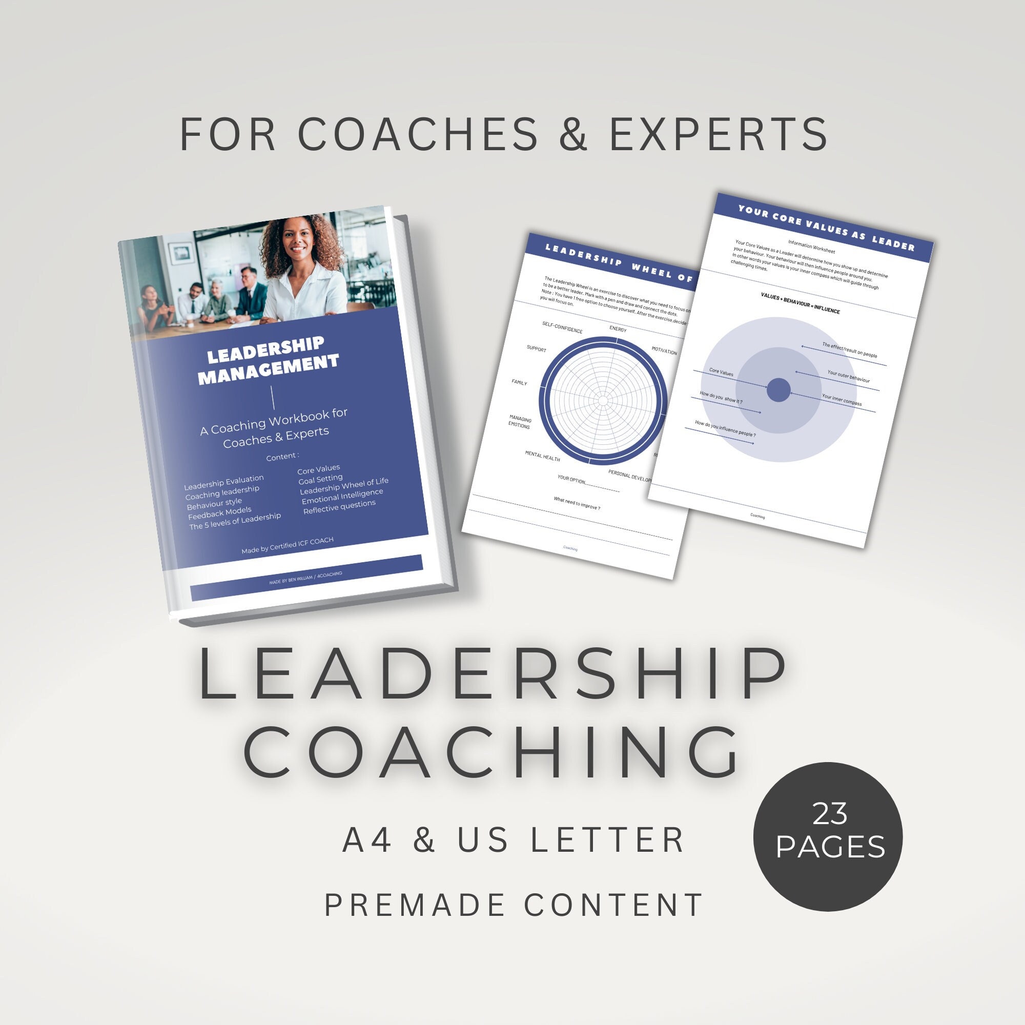 Leadership Coaching Worksheet I Business Coaching Template I Career ...