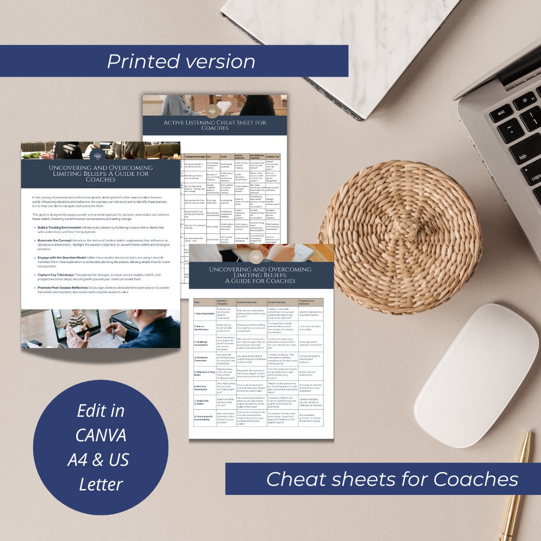 Coaching Canva Templates for Core Values & Limiting Beliefs, Coach ...