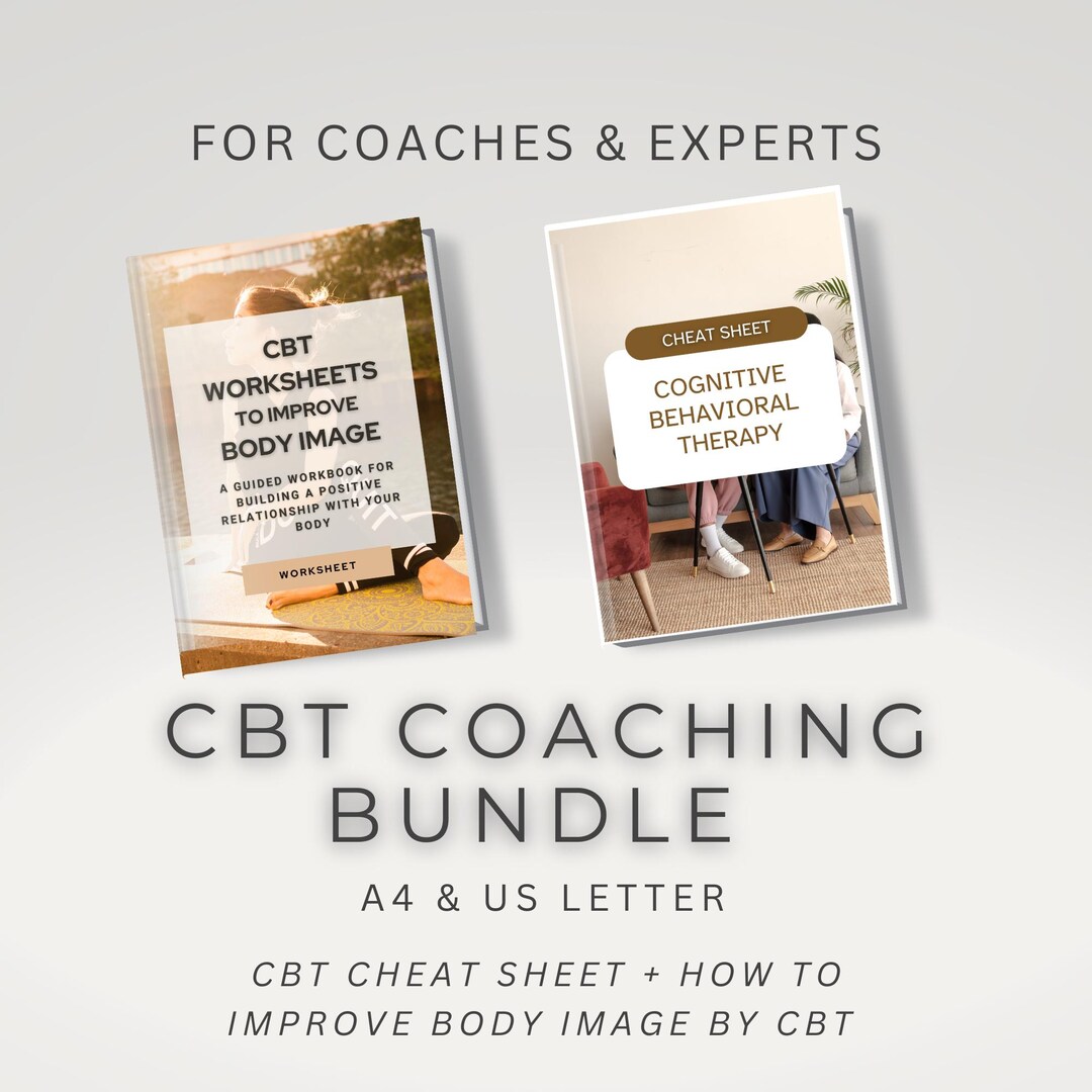 CBT Coaching Workbook Bundle, Body Image Workbook, CBT Cheat Sheet ...
