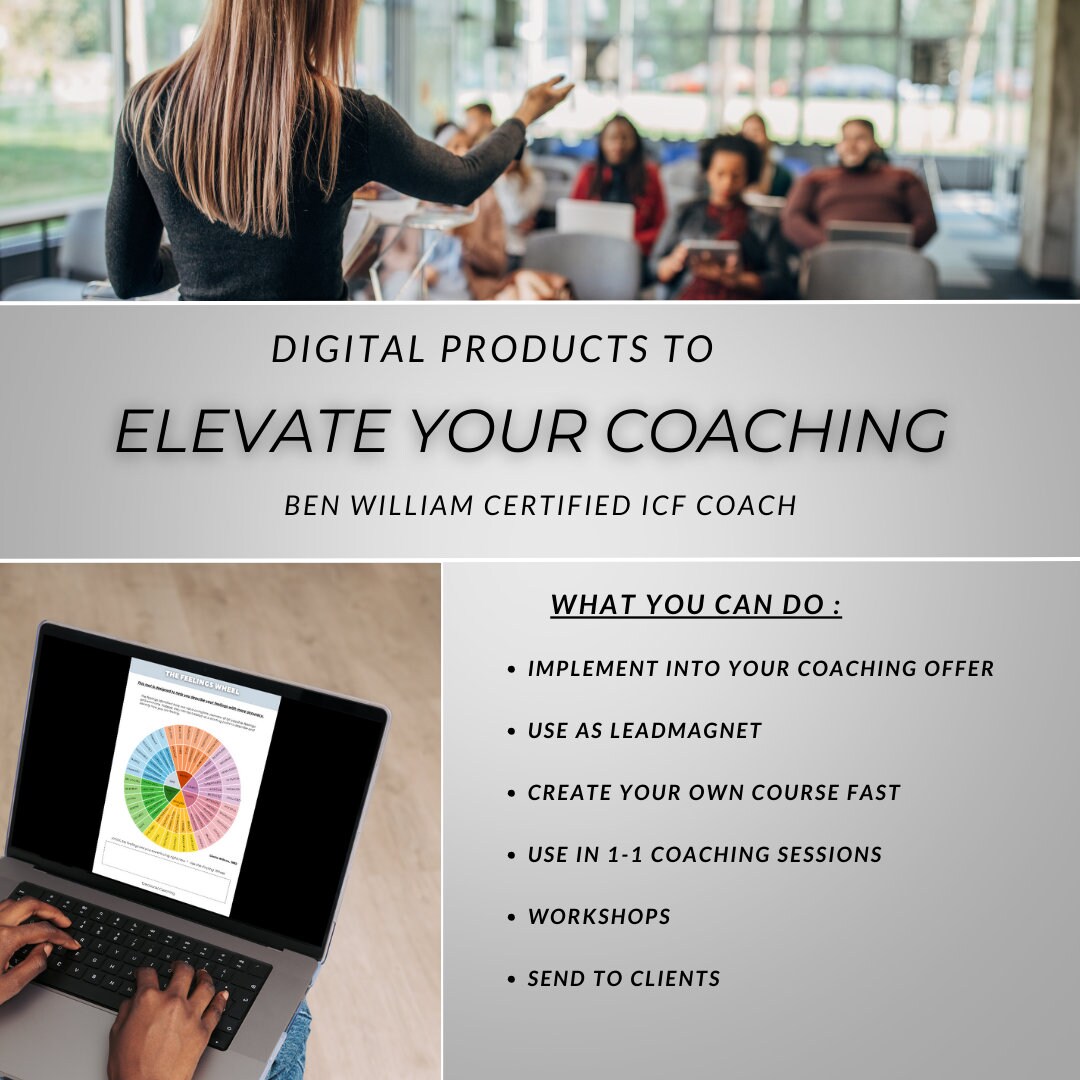 Feeling Wheel Canva Template, Premade Coaching Emotions Worksheet, Coaching Canva Tool, Self ...
