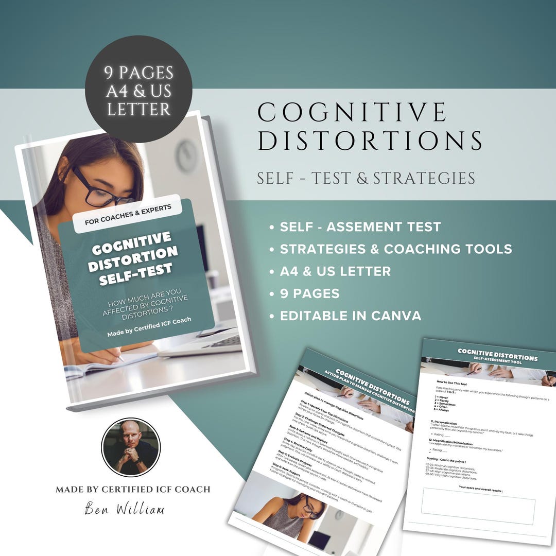 Cognitive Distortion Self-evaluation, Coaching Workbook for Cognitive ...