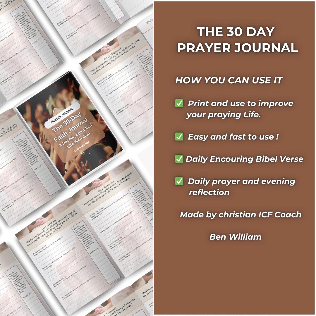 30-day Prayer Journal Printable PDF - Guided Christian Prayer Planner ...