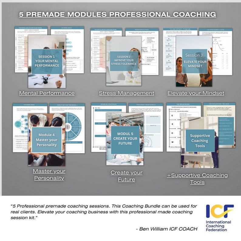Coaching Session Template, Life Coaching Toolkit Course , Premade ...