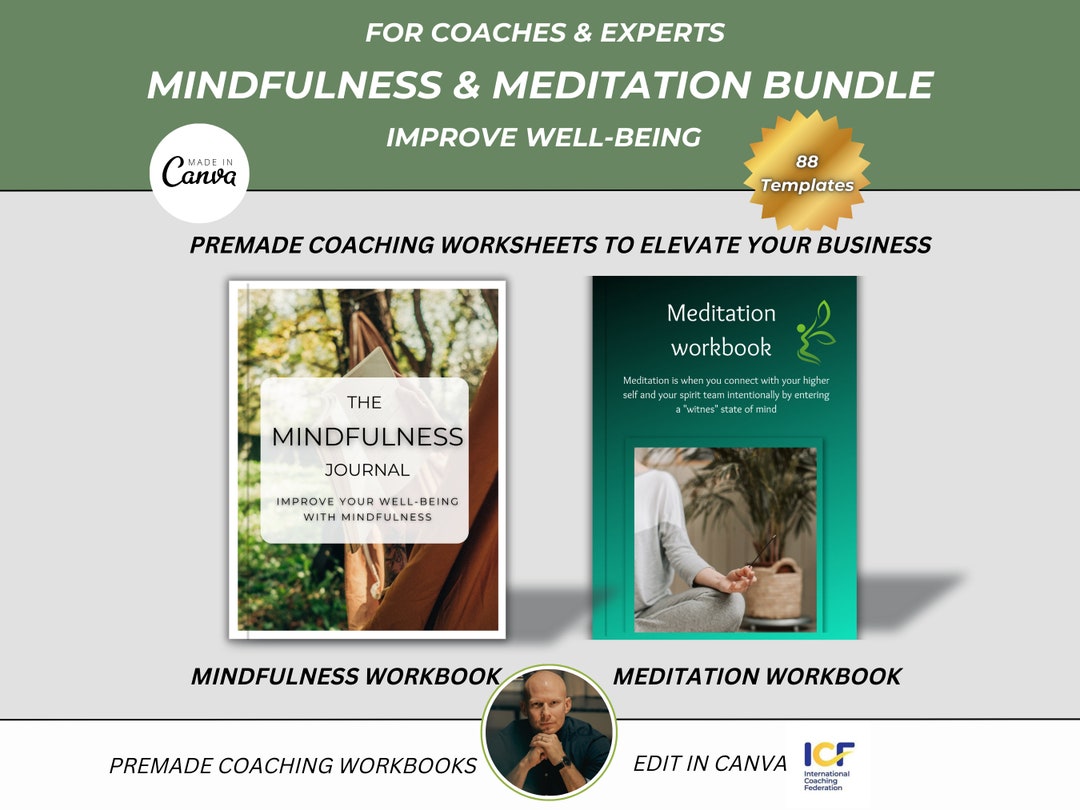 Mindfulness and Meditation Coaching Workbook Journal, Wellness Coach ...