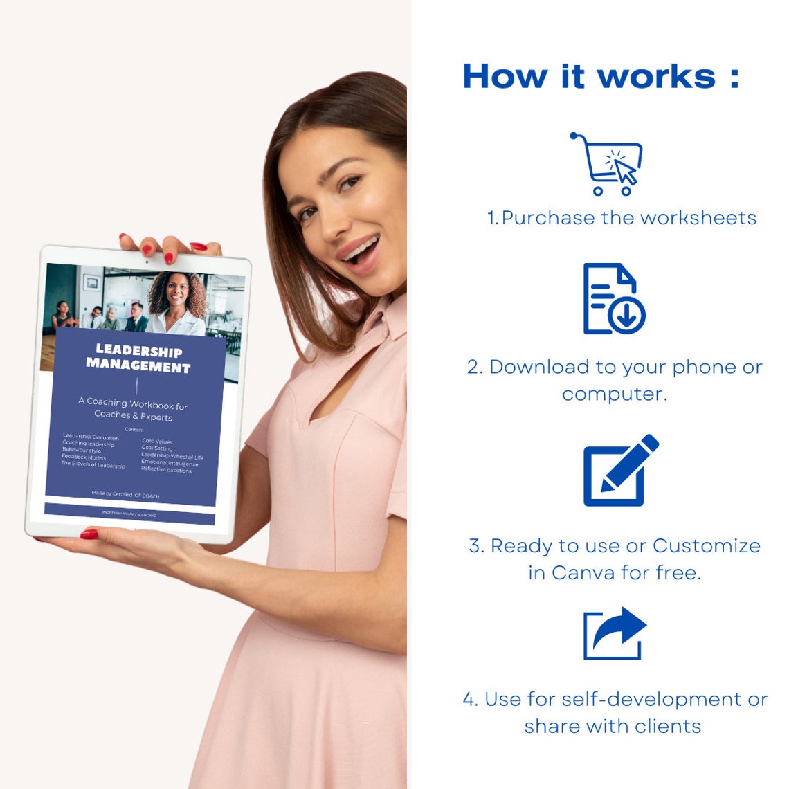 Leadership Coaching Worksheet I Business Coaching Template I Career ...