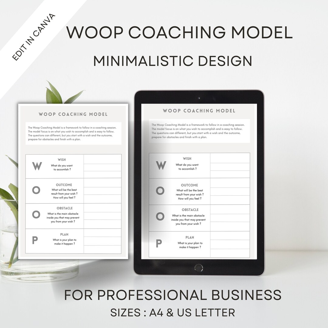 Woop Coaching Model Goal Settingsuccess Plannergoal - Etsy