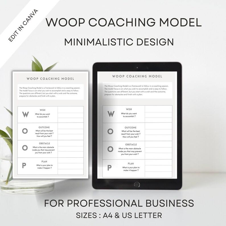Woop Coaching Model Goal Settingsuccess Plannergoal - Etsy