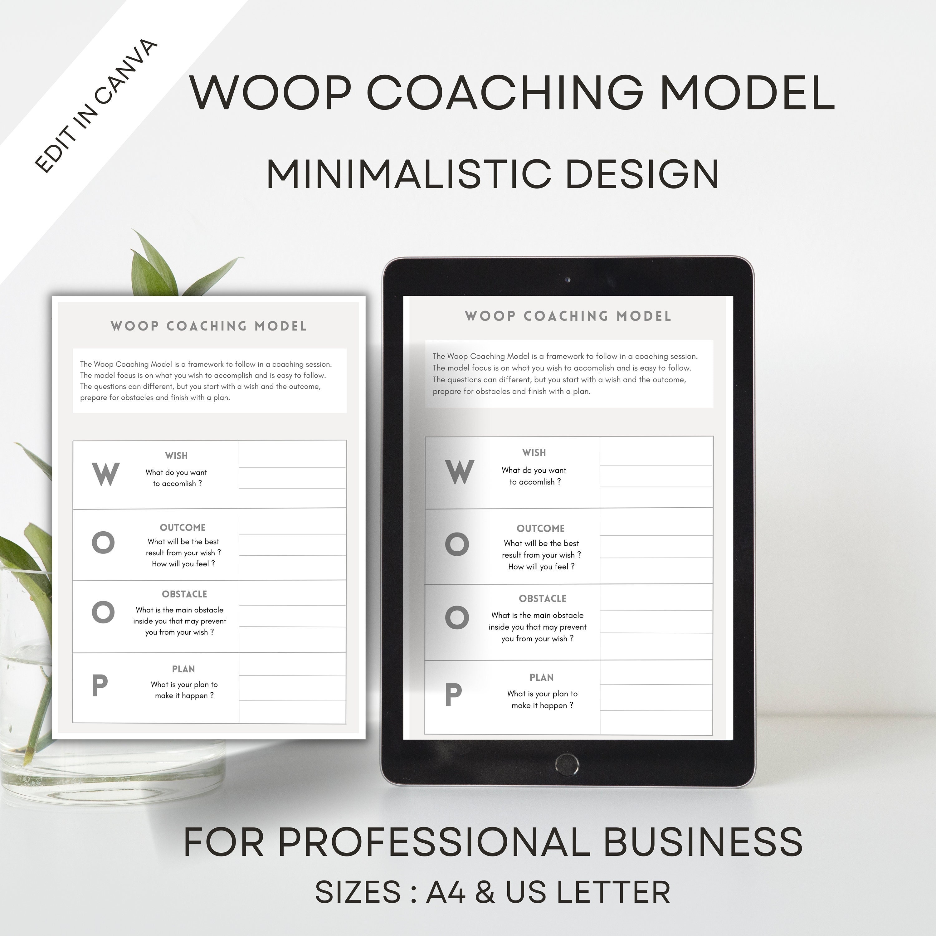 Woop Coaching Model, Goal Setting,success Planner,goal Setting,goal ...