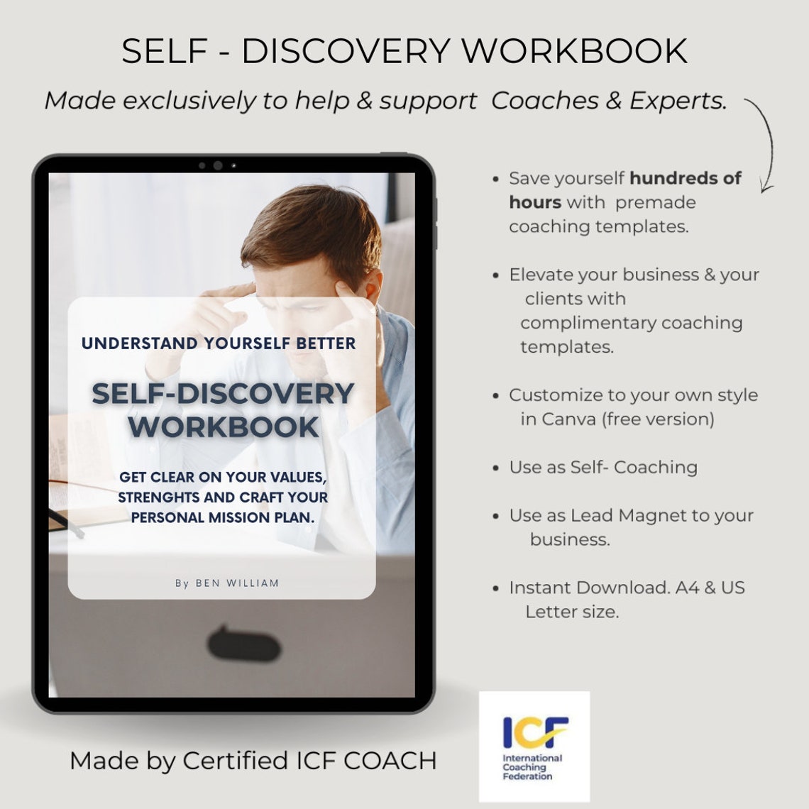Self-discovery Canva Coaching Template, Core Values Workbook, Coaching ...