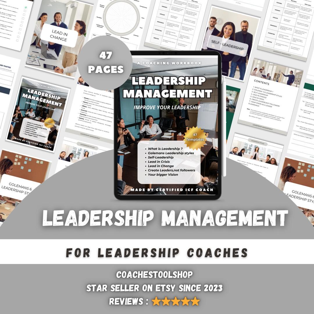 Leadership Coaching Workbook, Business Coaching Worksheets for Leaders ...
