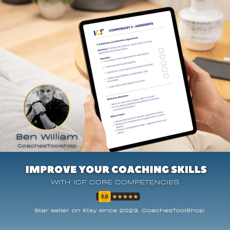 ICF Coaching Competency Checklist Canva Template | Editable Coach Tool ...