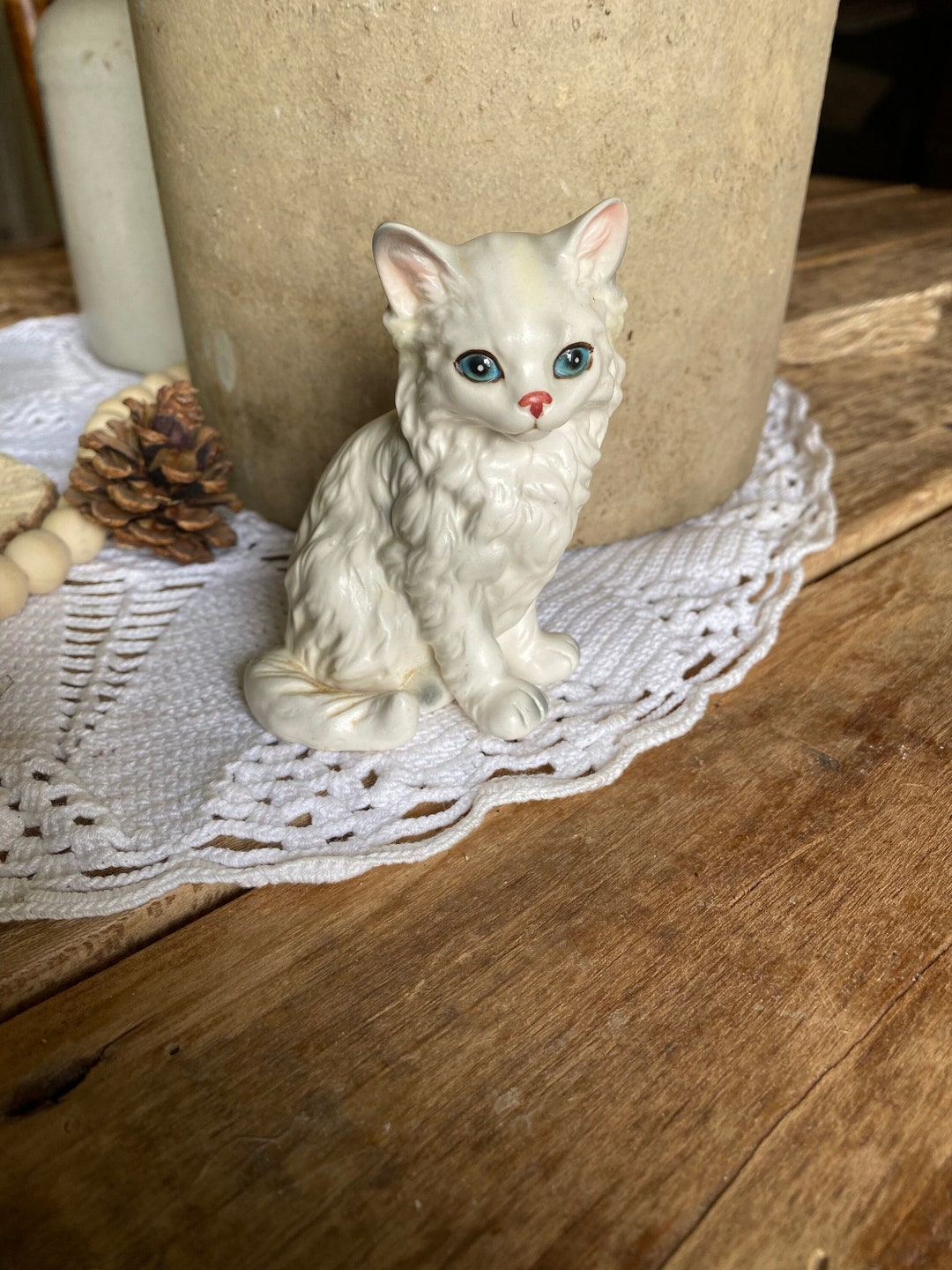 Lefton Cat Figurine Japan Porcelain Cat Figurine - Etsy