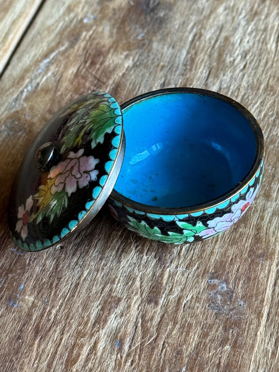 Cloisonné Bowl Jewelry Case Trinket Case Vintage Chinese Trinket Box ...