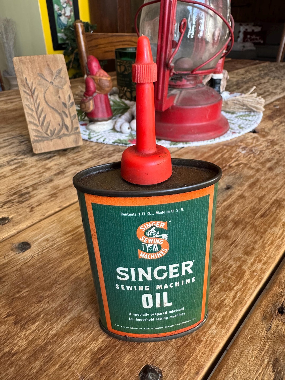 Vintage Singer Sewing Machine Oil Can (3 Fl Ozs) Double Faced Singer ...