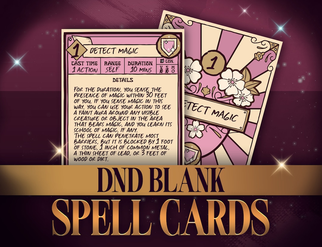 Cherry Blossom Dnd Spell Card Templates: Editable RPG Spellbook (PDF ...