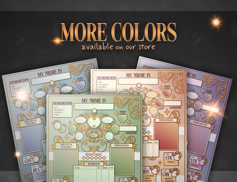 Elegant Blue Dnd 5E Character Sheet: Editable RPG (digital Download) - Etsy