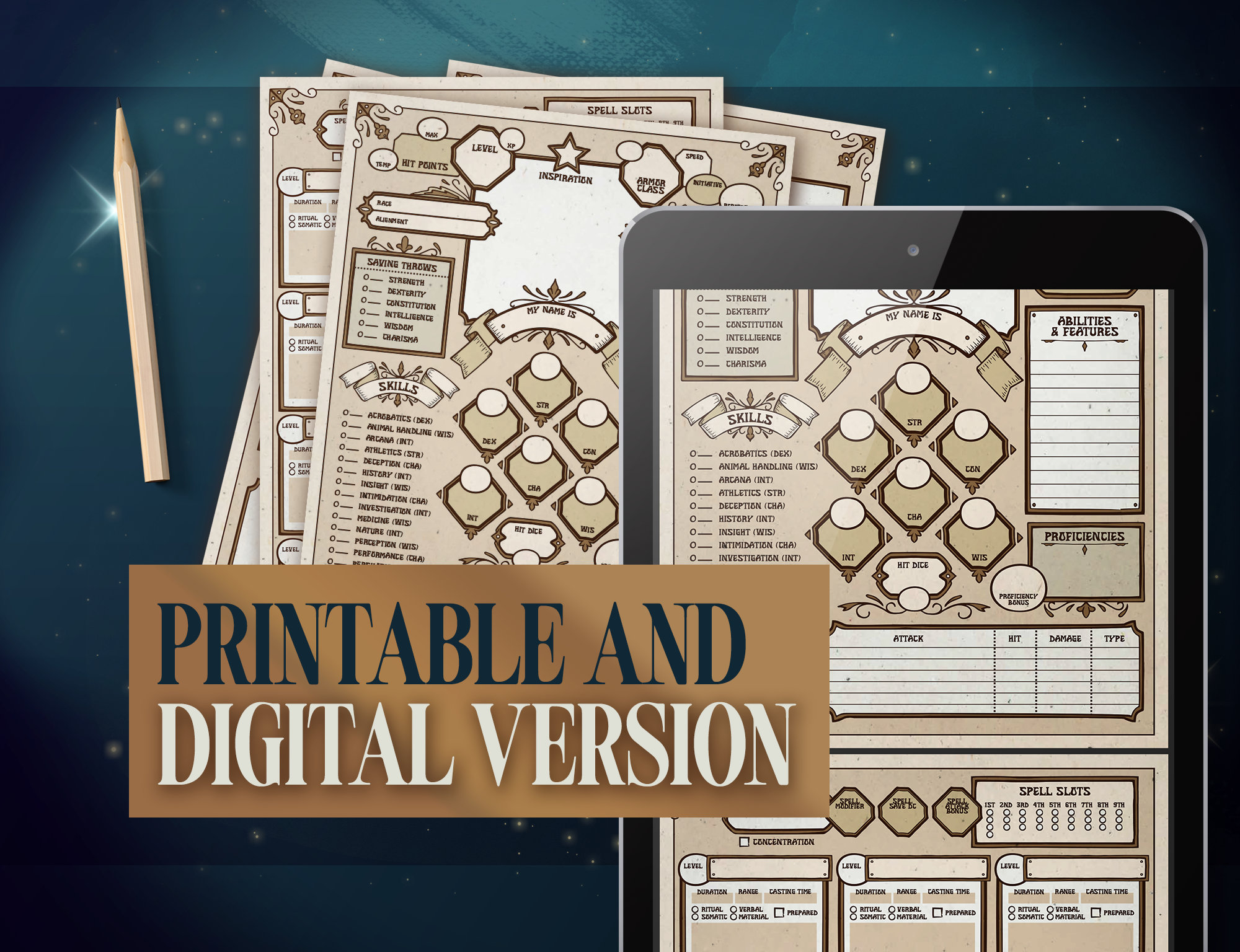 Dnd 5E Character Sheet Digital Download Editable in Canva - Etsy Canada