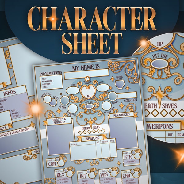 Dnd Player Sheet Editable - Etsy