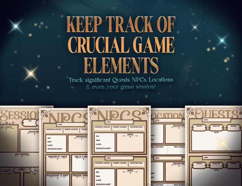 Printable Dnd Campaign Journal: Character Sheets & RPG Tracker (PDF ...