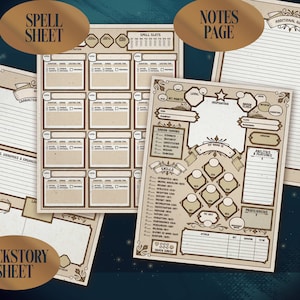 Dnd 5E Character Sheet: Editable, Fillable, Color & Lineart (digital ...