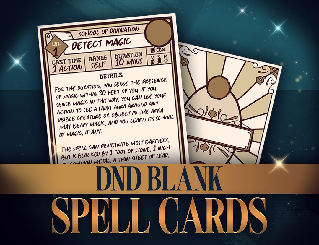 Dnd Spell Card Blank Templates: Craft Your Ultimate Dnd Spellbook ...