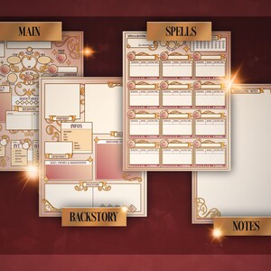 Elegant Dnd 5E Character Sheet: Editable RPG Tools (digital Download ...