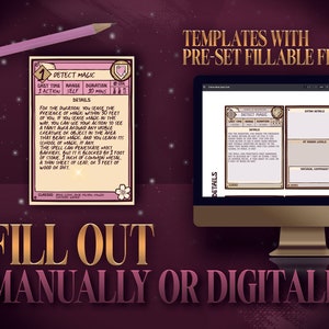 Cherry Blossom Dnd Spell Card Templates: Editable RPG Spellbook (PDF ...