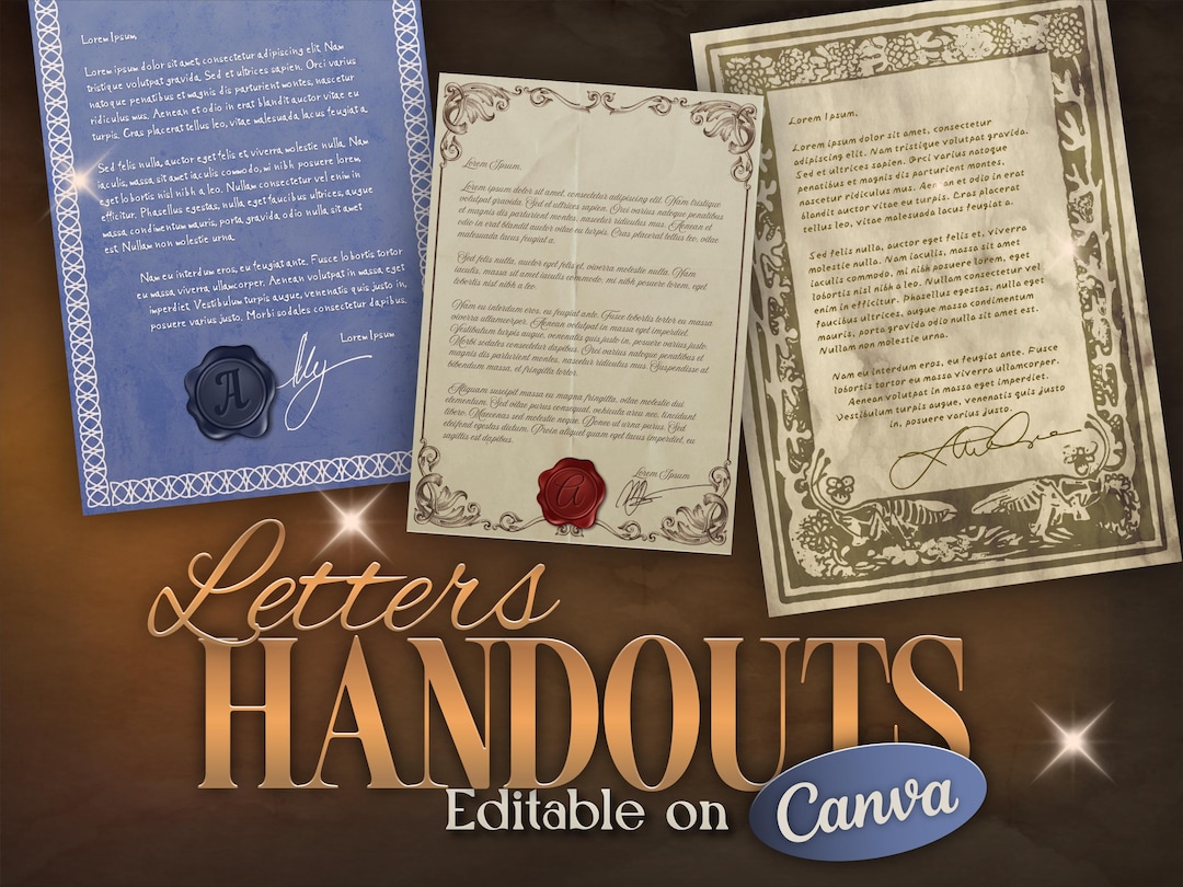 D&D Letter Templates: 20 Unique TTRPG Handouts (editable on Canva) - Etsy