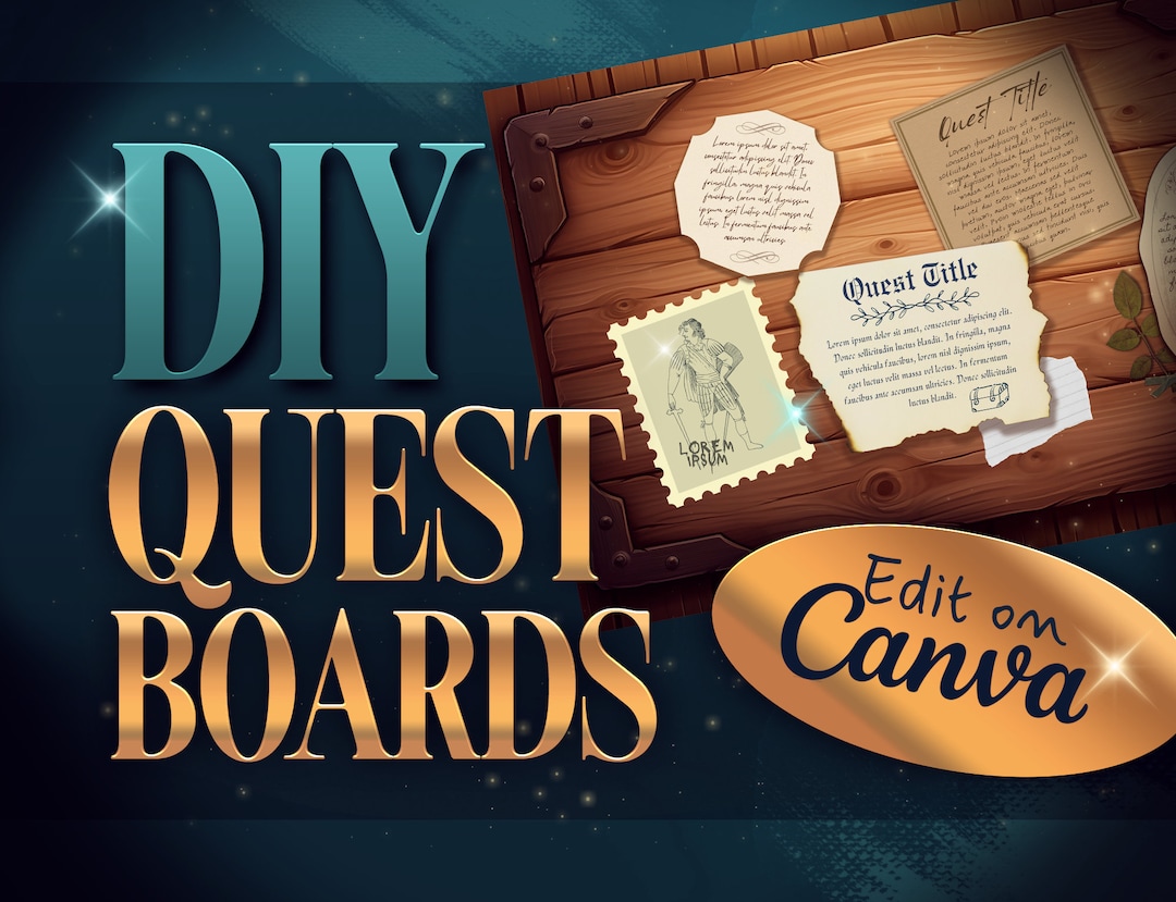 DIY Quest Board, Dnd, RPG, Digital Download, Canva, Dungeons and ...