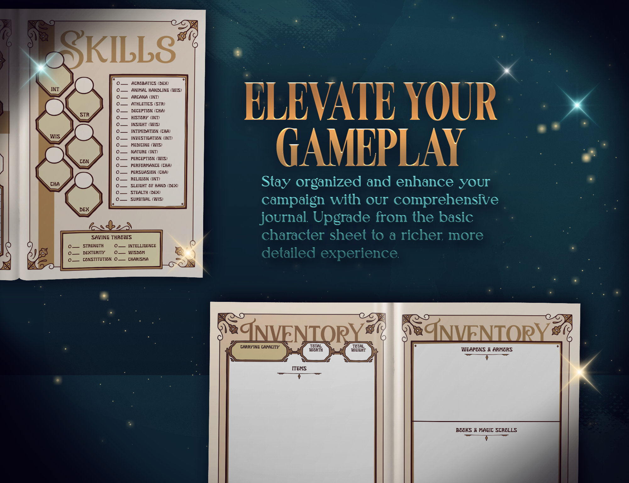 Printable Dnd Campaign Journal: Character Sheets & RPG Tracker (PDF ...