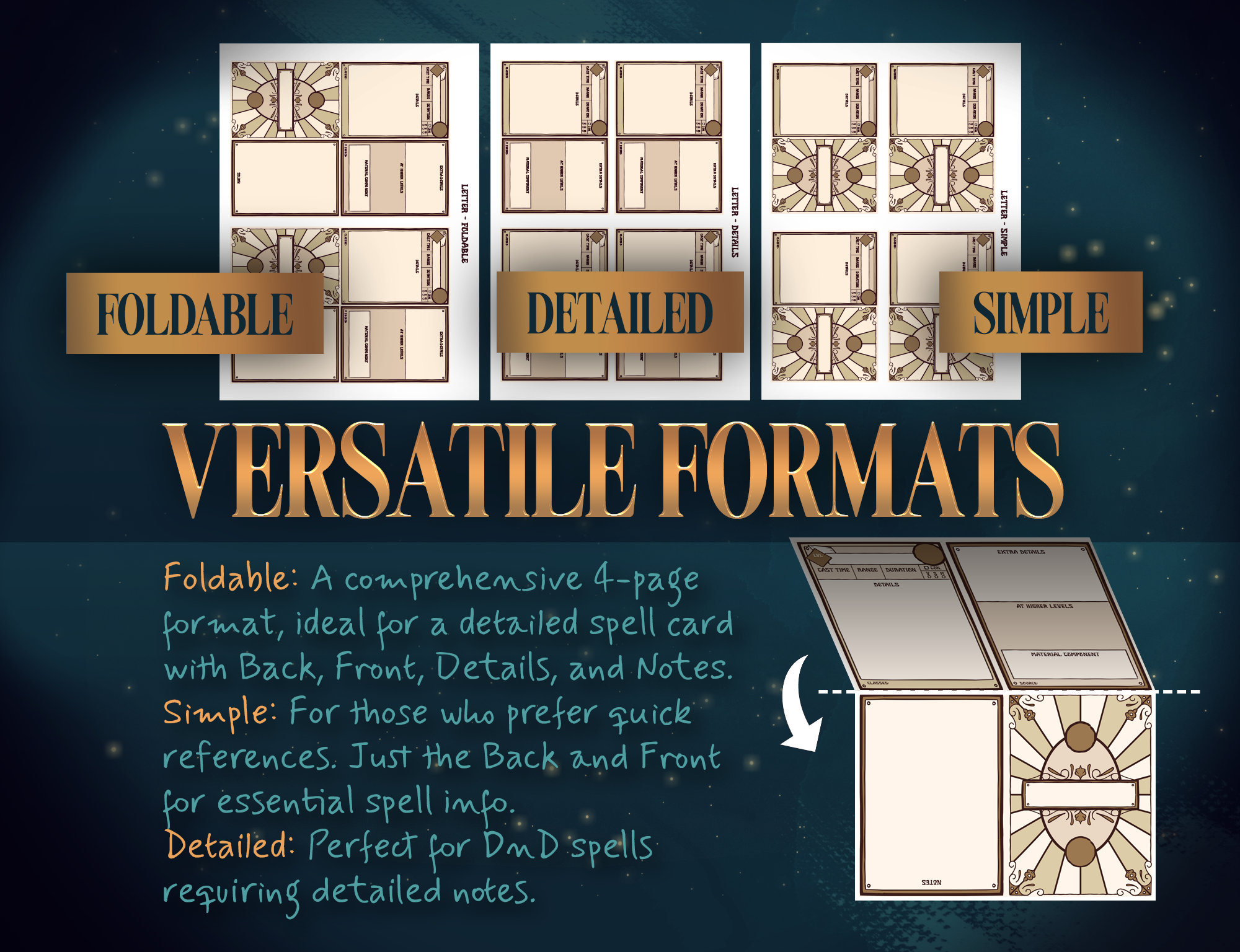 Dnd Spell Card Blank Templates: Editable RPG Spellbook (PDF) - Etsy