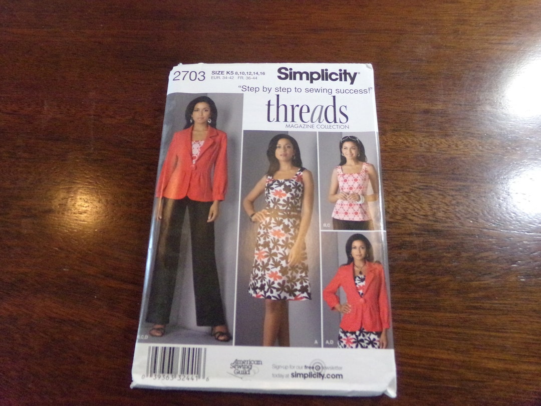 Simplicity Sewing Pattern 2703 Misses Sportswear Jacket, Top, Dress and ...