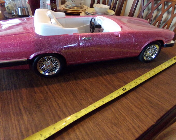 Rare- Mattel Barbie-1991-barbie Jaguar XJS Dazzling Glittery Pink- 26 ...
