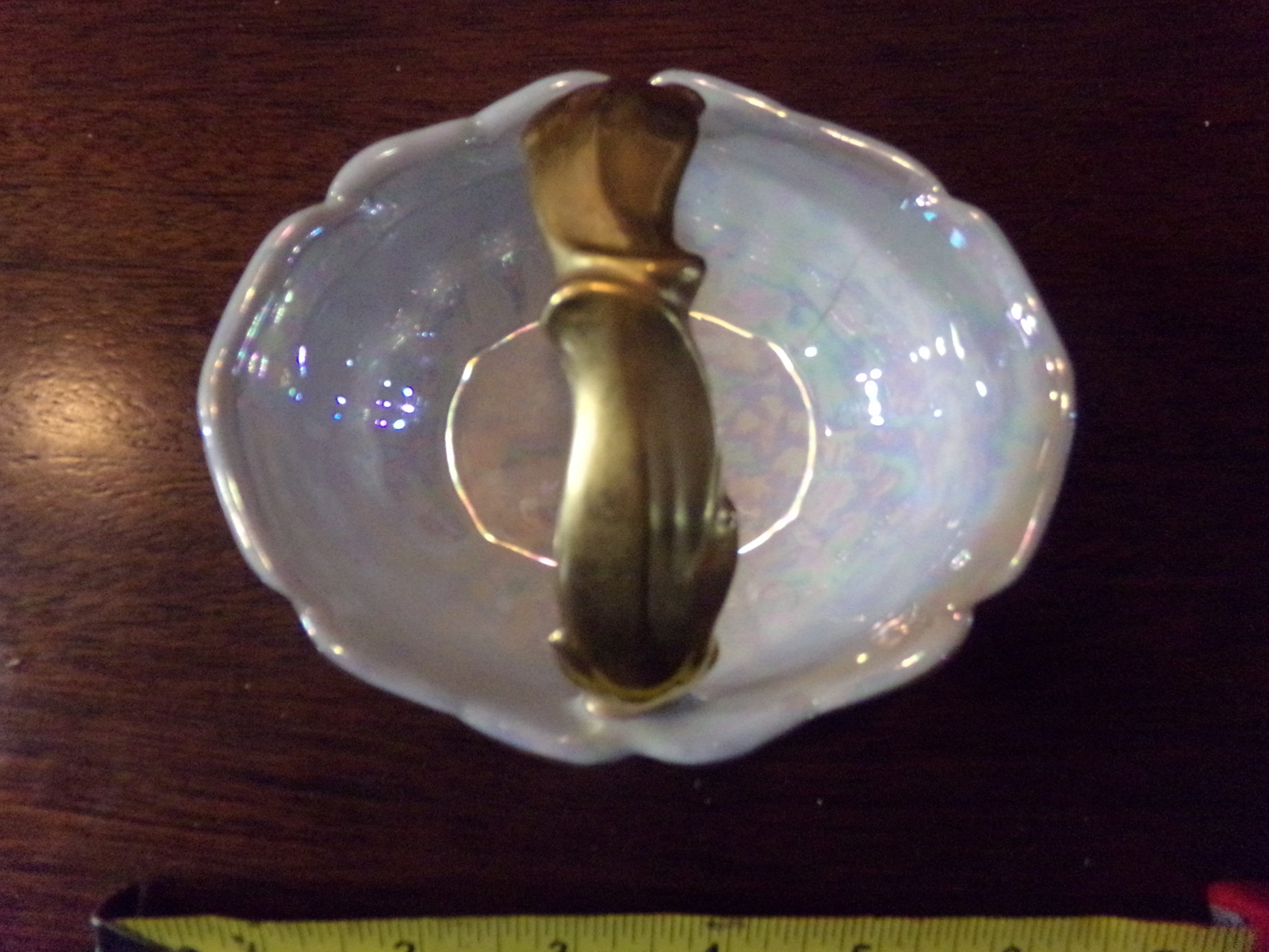 Palt-czechoslovakia Lusterware Candy Dish With Gold Handle and Trim 4 ...