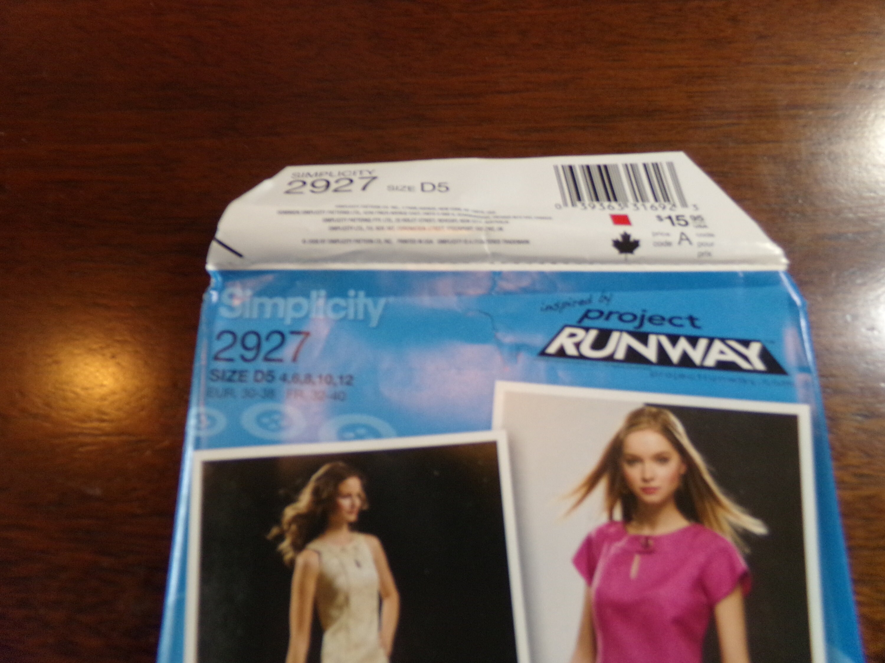 Simplicity Sewing Pattern 2927 project Runway-misses Dresses Size-d5 4 ...
